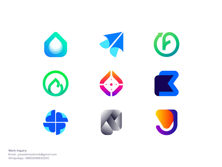 Modern Colorful app logos by Jowel Ahmed on Dribbble
