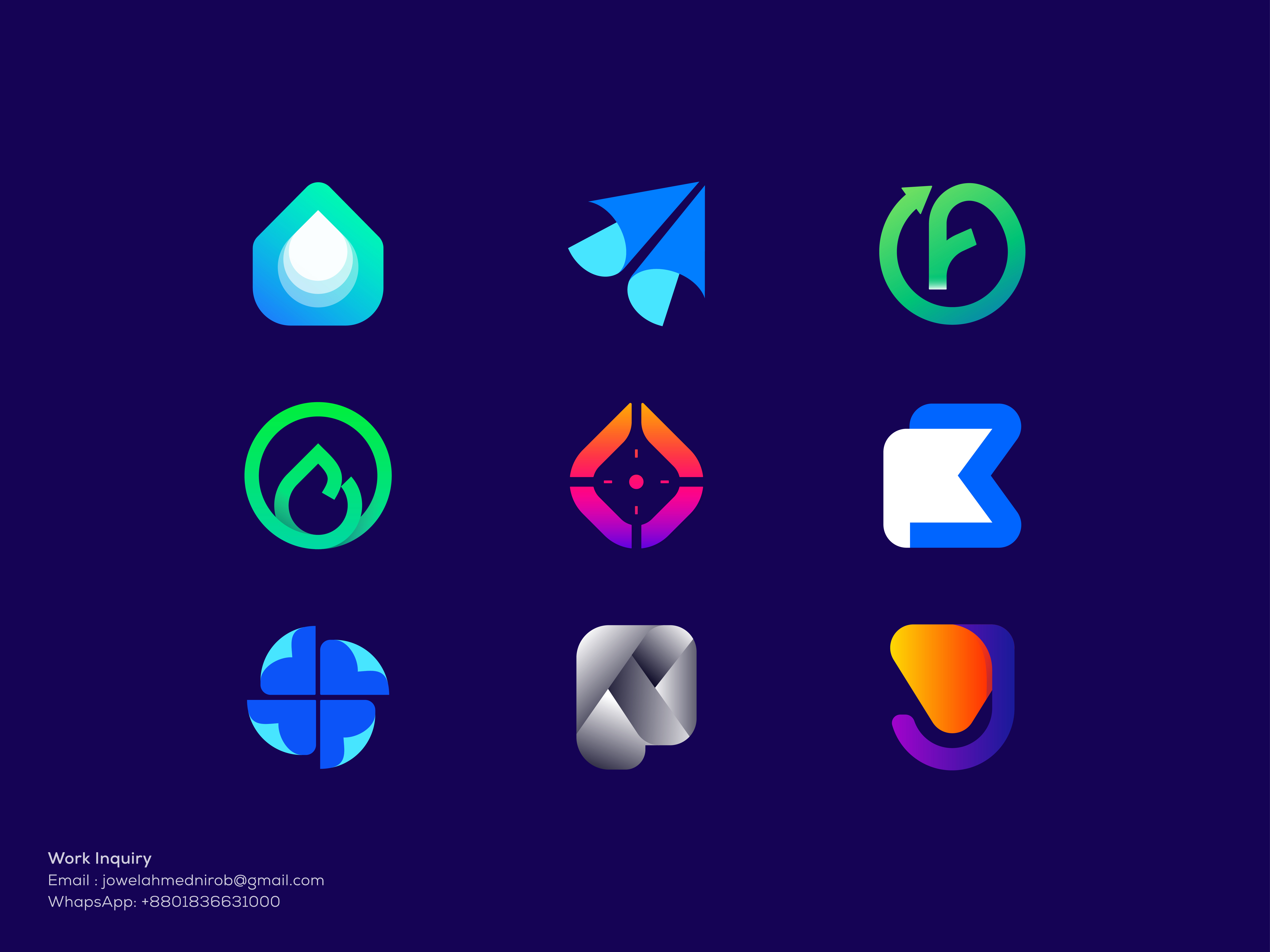 Modern Colorful app logos by Jowel Ahmed on Dribbble