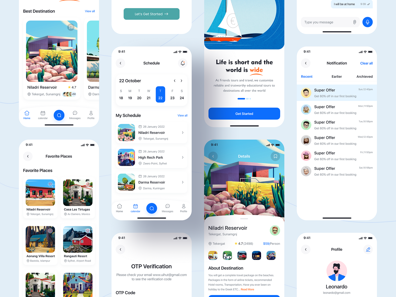Travel App UI Kit Light by FigmaUI4Free on Dribbble