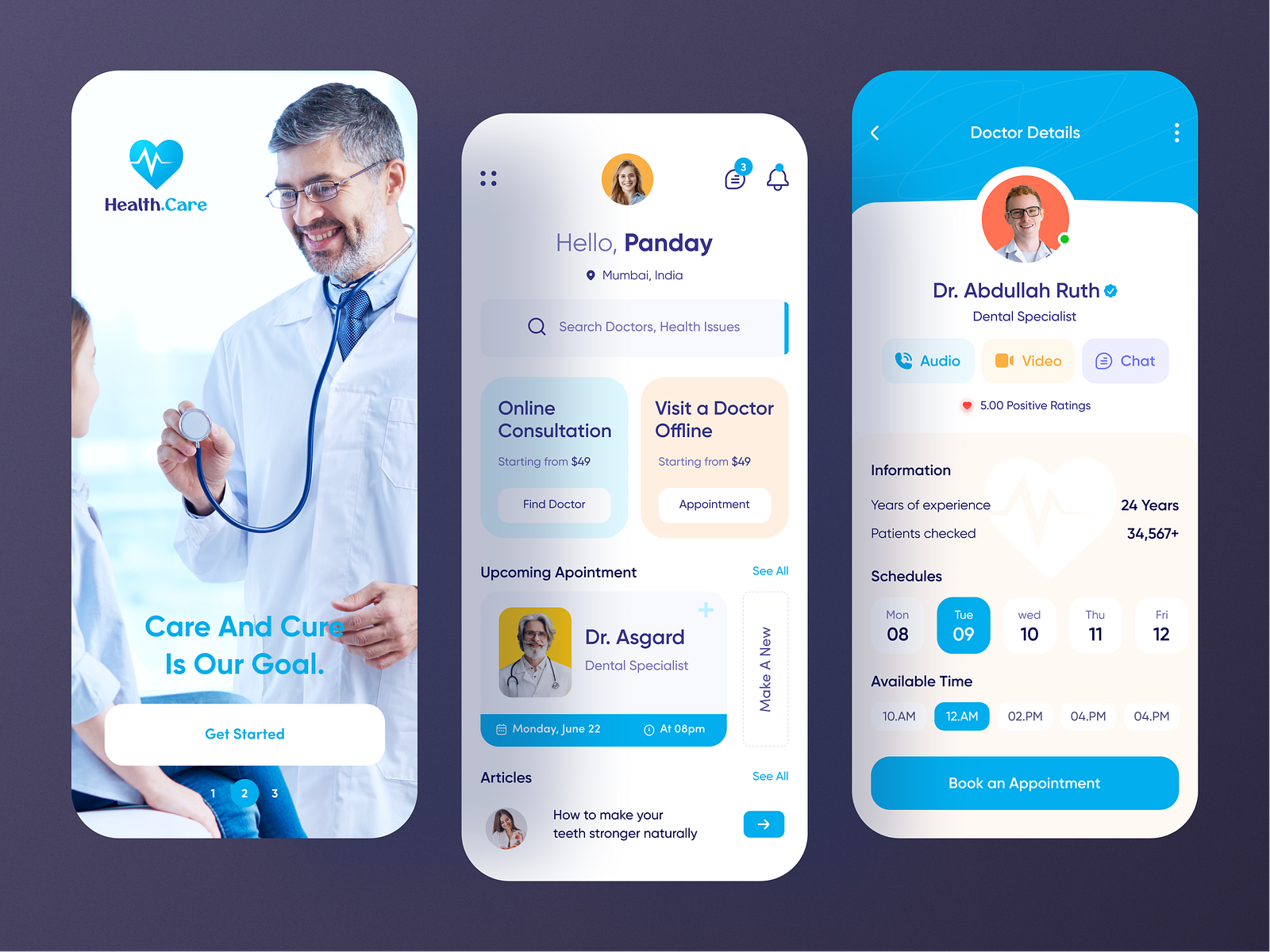 Health Medical Appointment App Design by Arif Islam on Dribbble