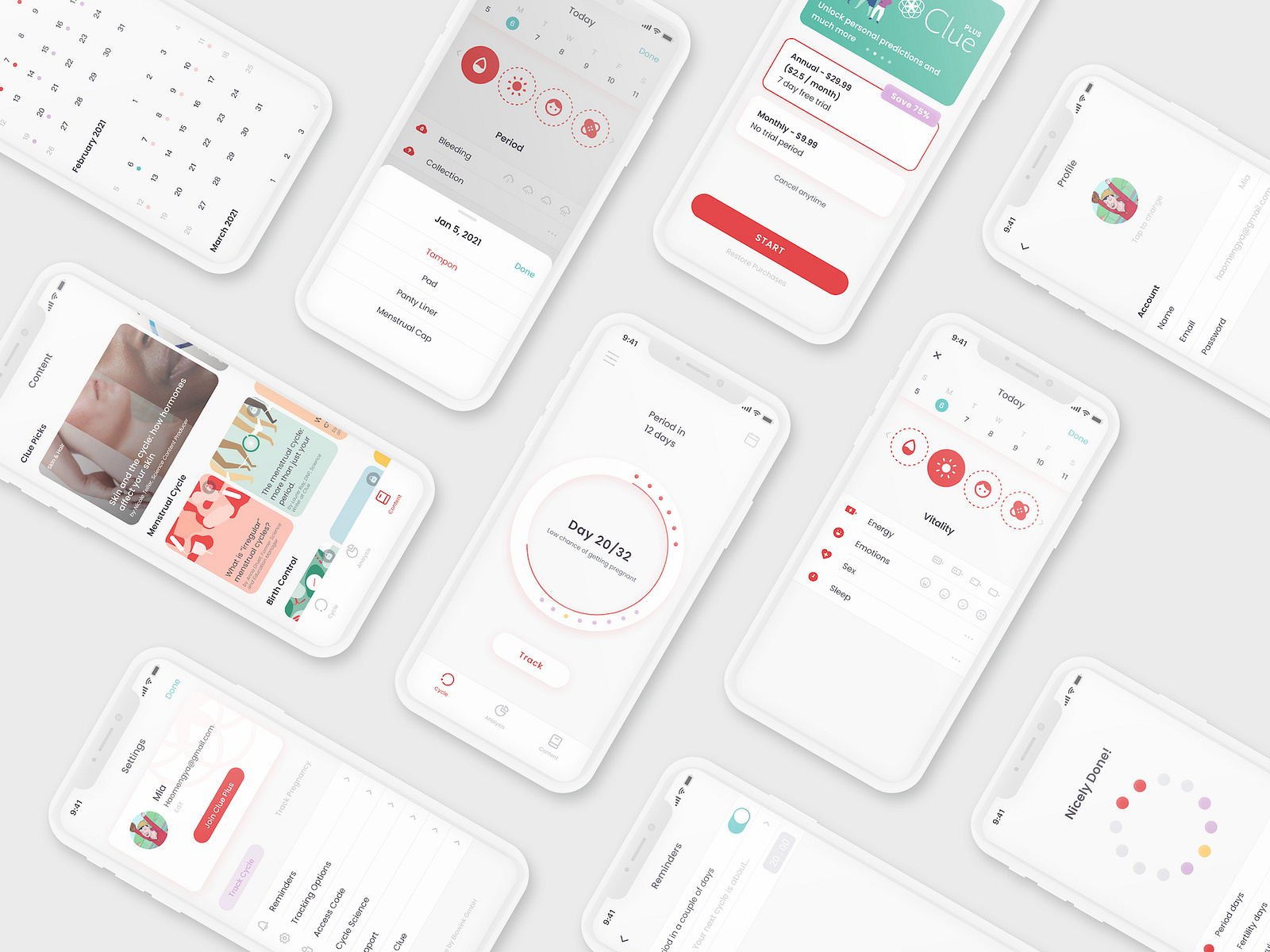 Clue Redesign-Light Mode by Mia HAO on Dribbble