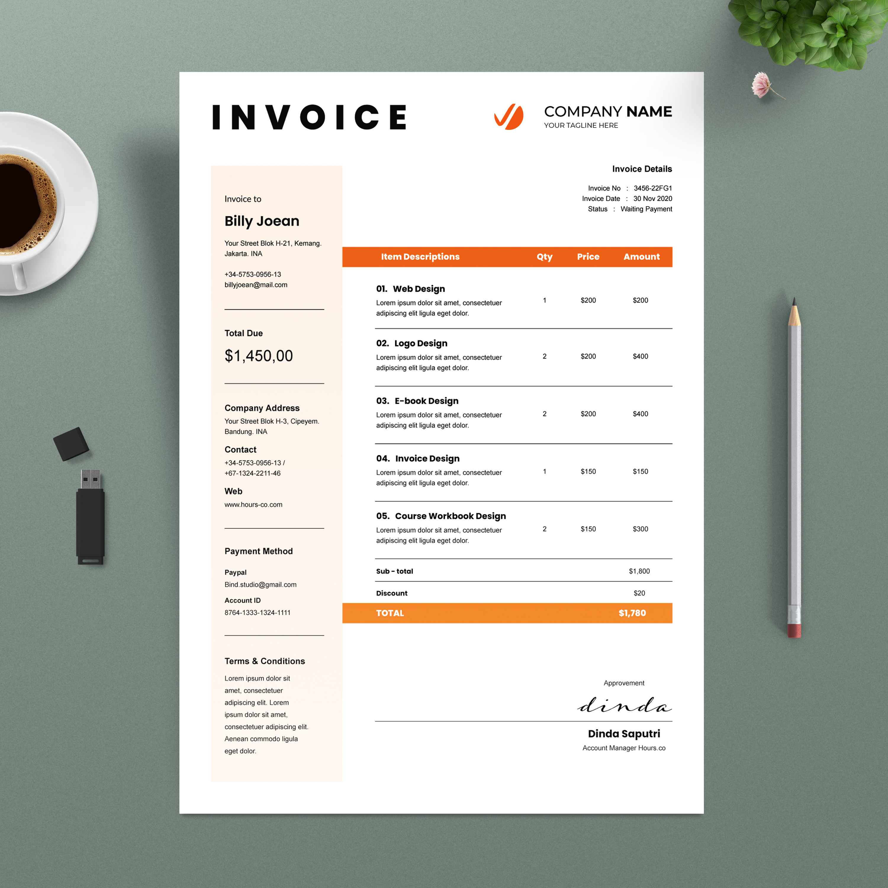 Invoice Template by FabulousTemplates on Dribbble