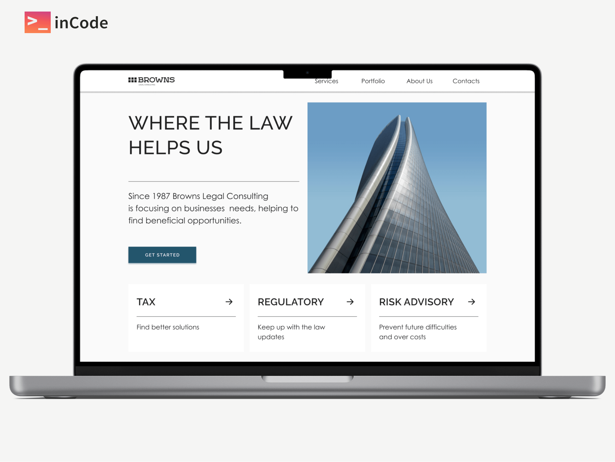 Law Firm Landing Page UI/UX Responsive Design by inCode Systems on Dribbble