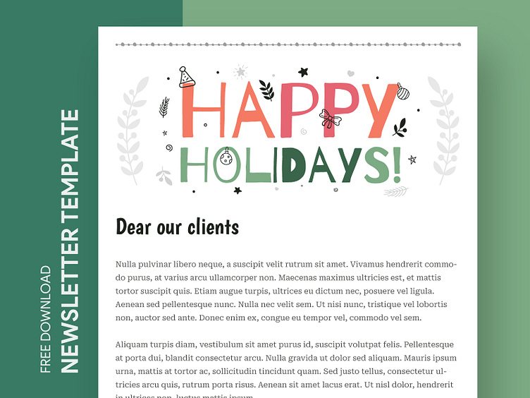 Holiday Business Newsletter Free Google Docs Template by Free Google ...