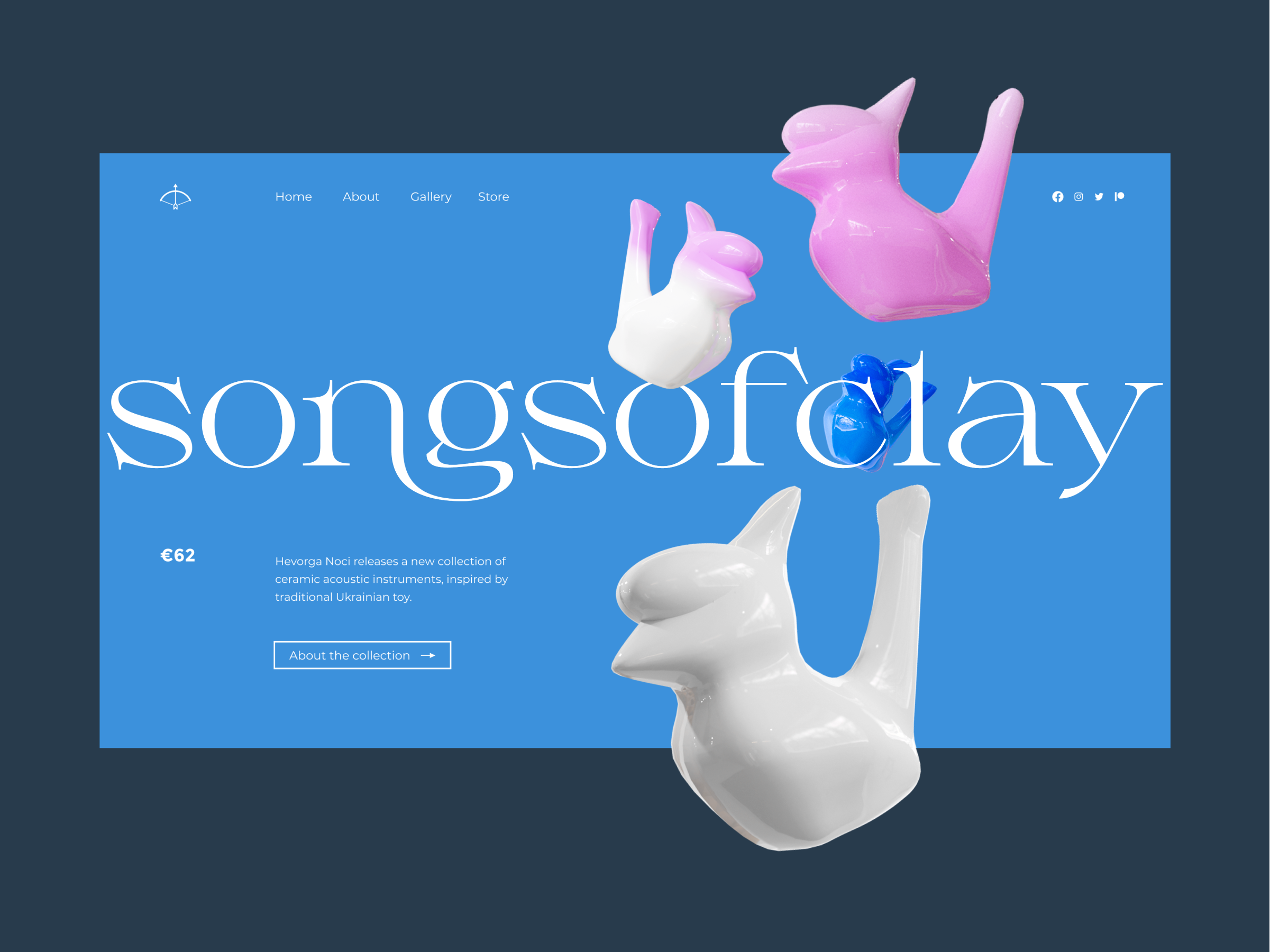 Main Page Concept for Artist's Personal Site by Valeriia Yaroshenko on Dribbble