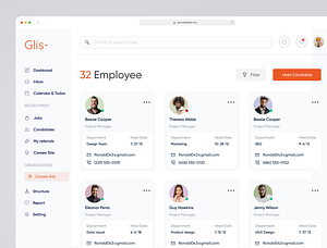 Employee list page by Sahed Kawser on Dribbble