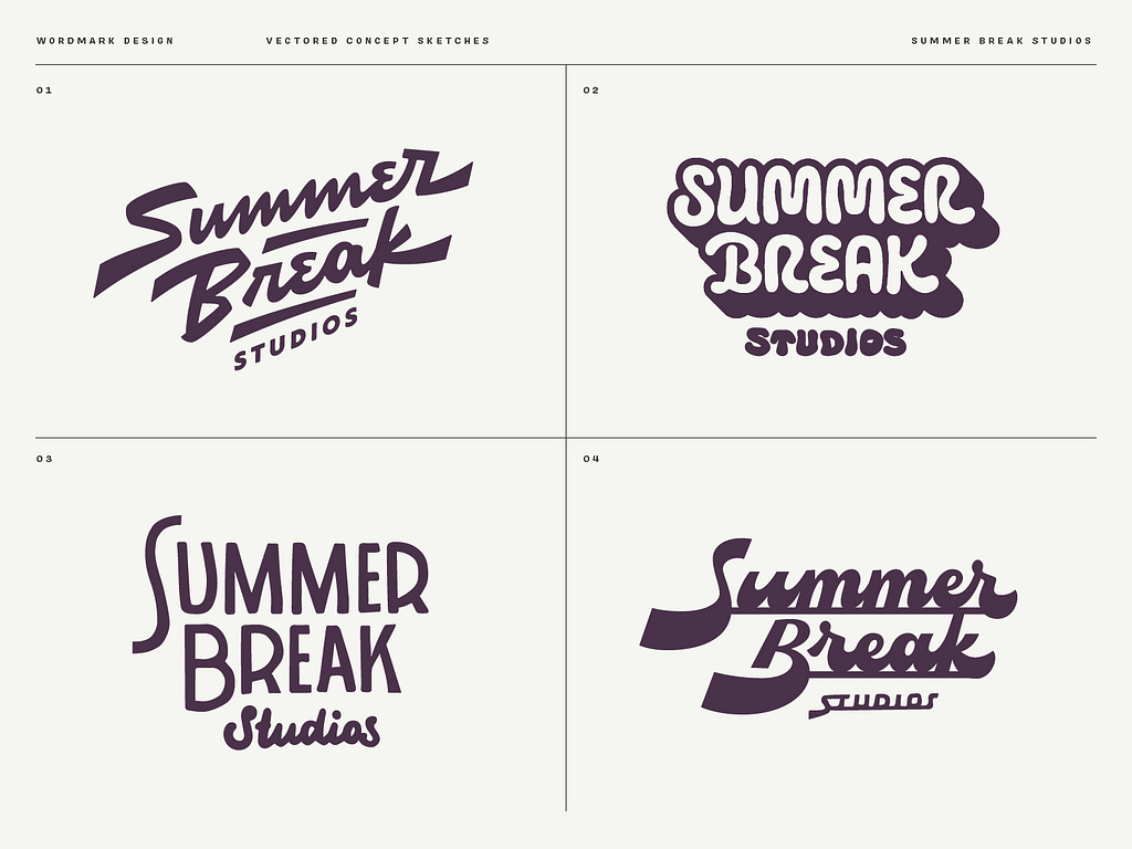 Summer Break Wordmark Logo Concepts by Wells Collins on Dribbble