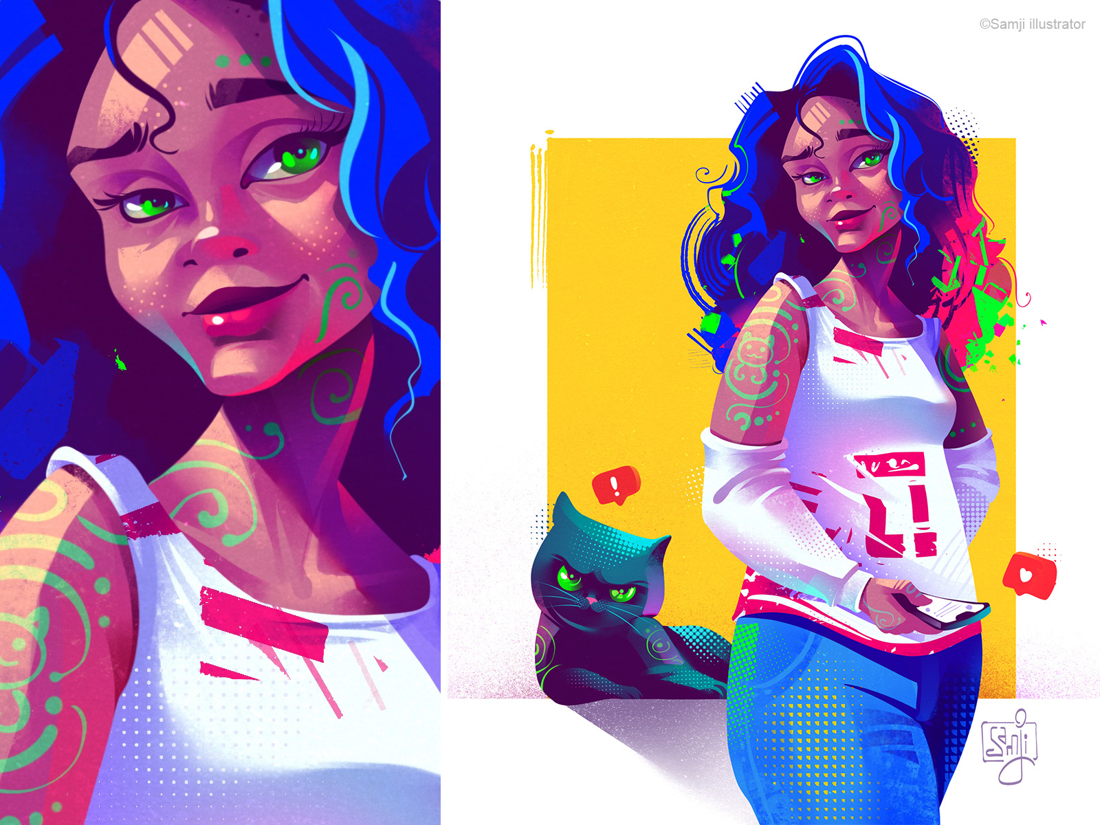 Who is the better poser?😼 by Samji_illustrator for Fireart Studio on ...