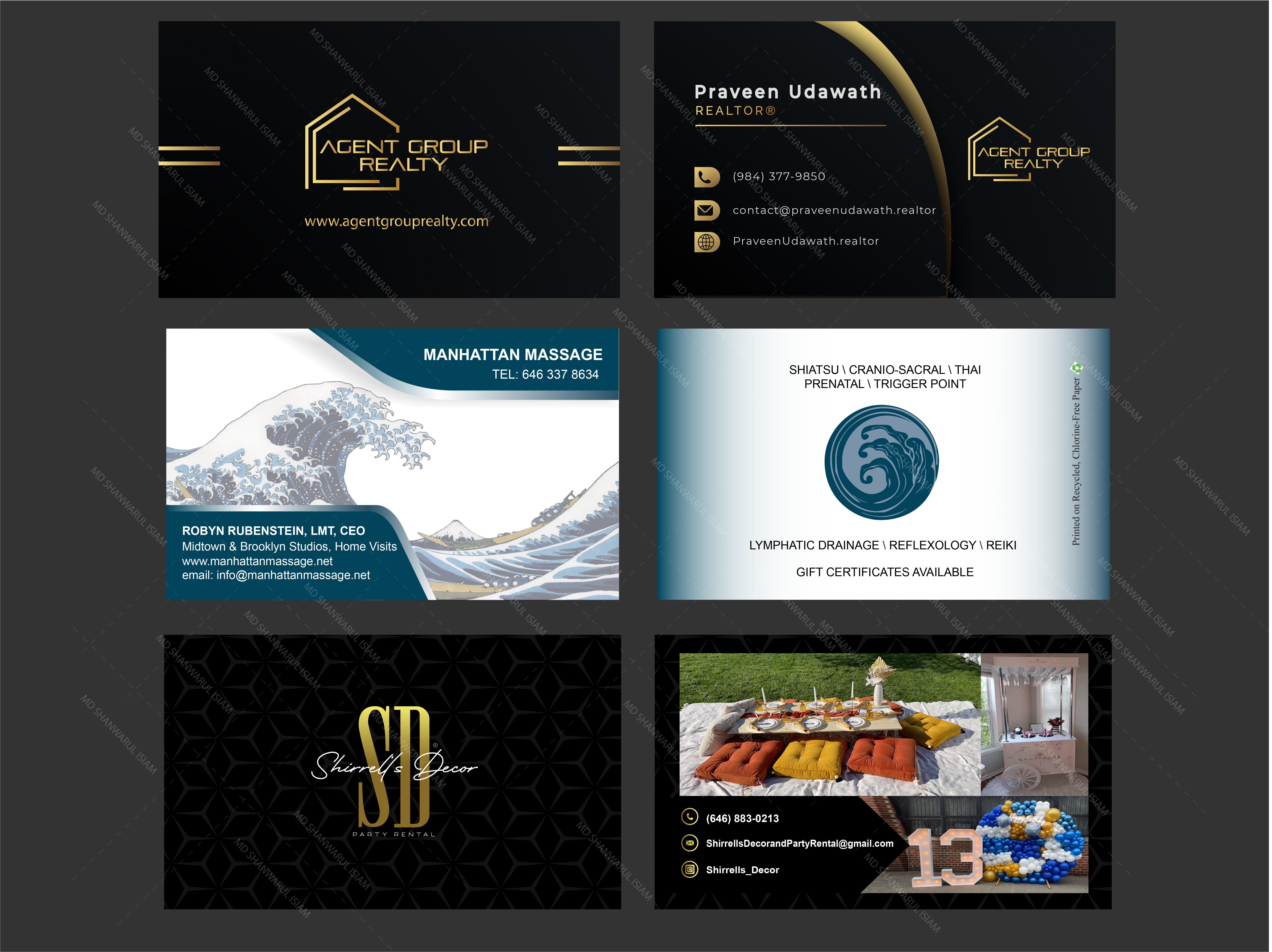 Business cards designs for clients by Md Shanwarul Islam on Dribbble