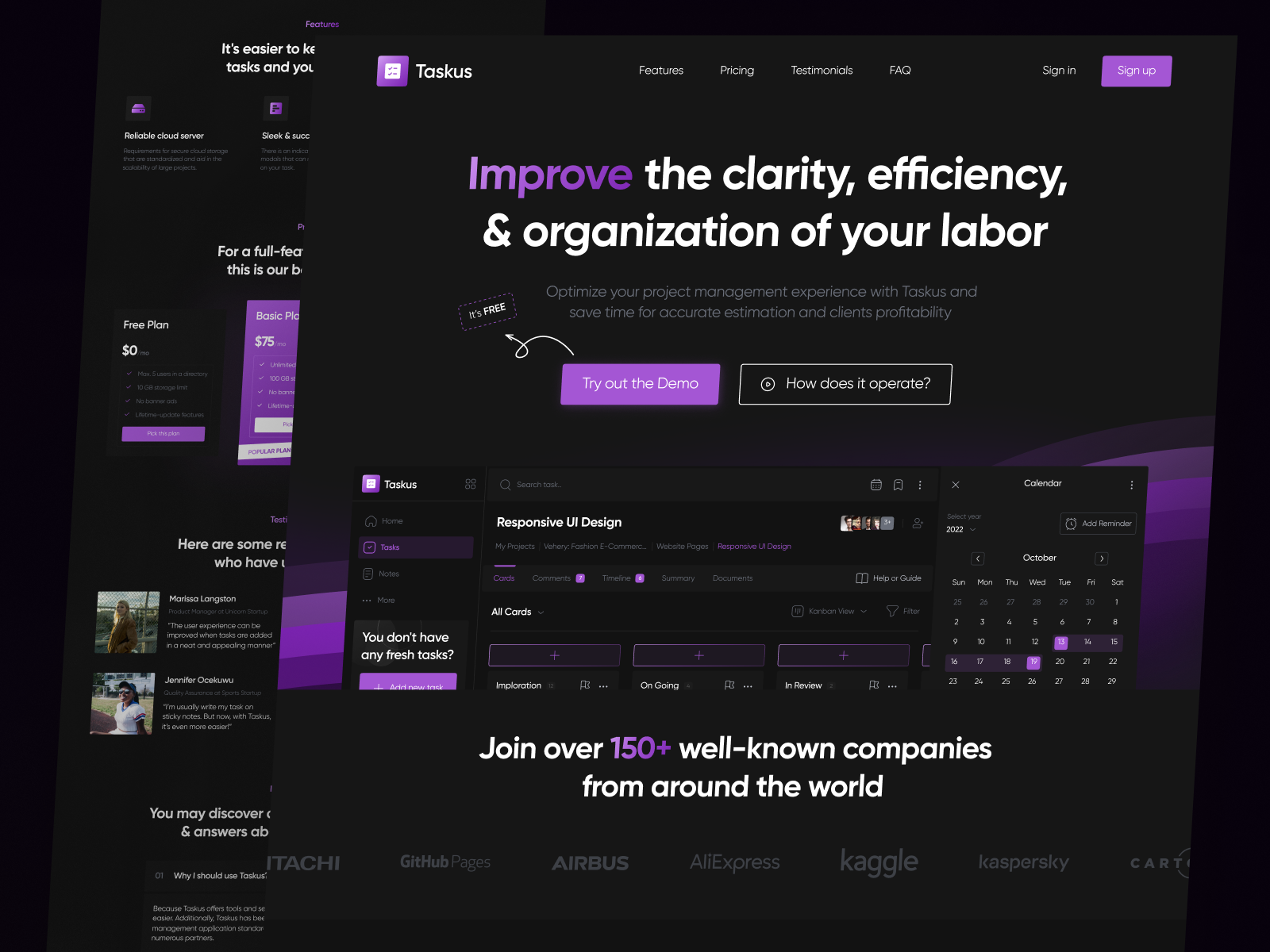 Taskus Landing Page by Benu Wisnu on Dribbble