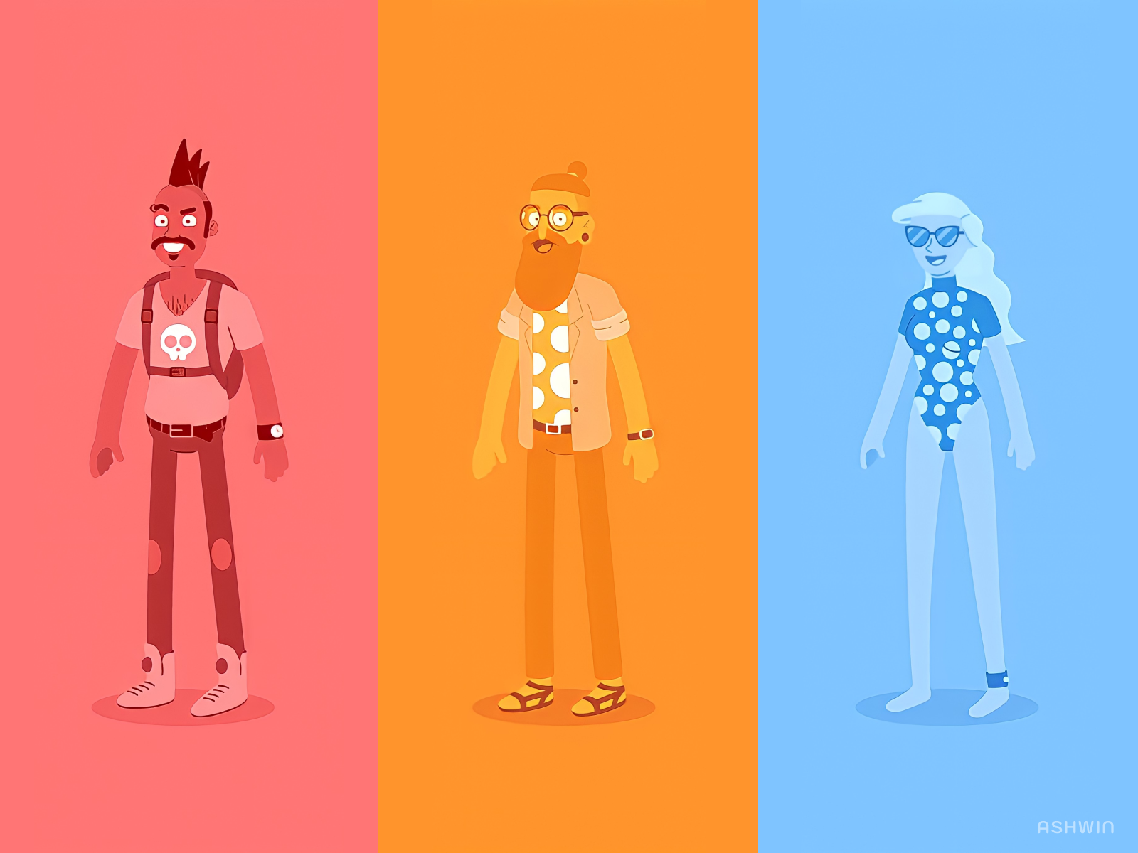 Final Vector Characters design for Travel Project by Ashwin Ganvir on ...