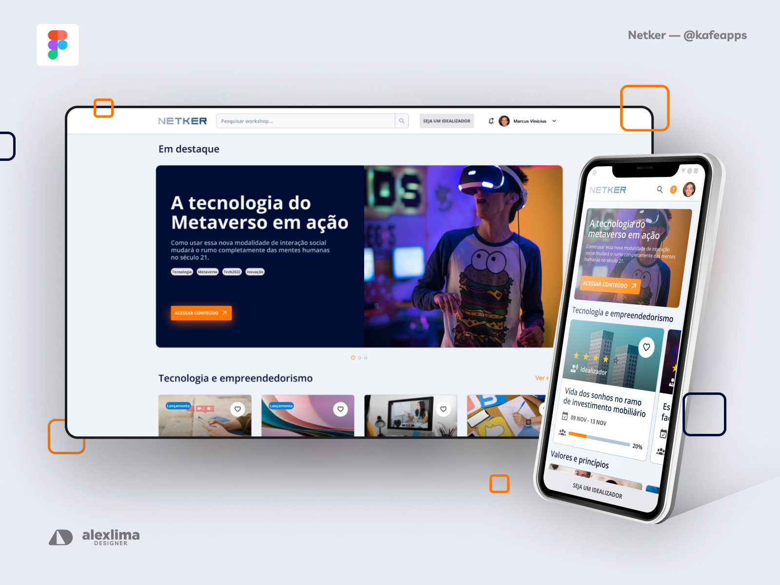Netker: Publique seus workshops online facilmente! by Alex Lima on Dribbble