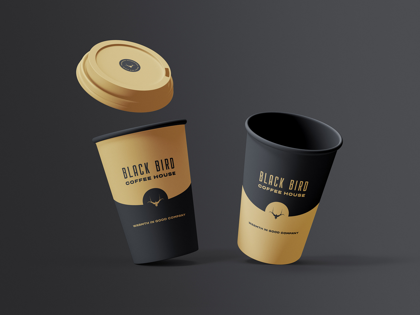 Black Bird coffee cup design by Guylaine Regimbald on Dribbble
