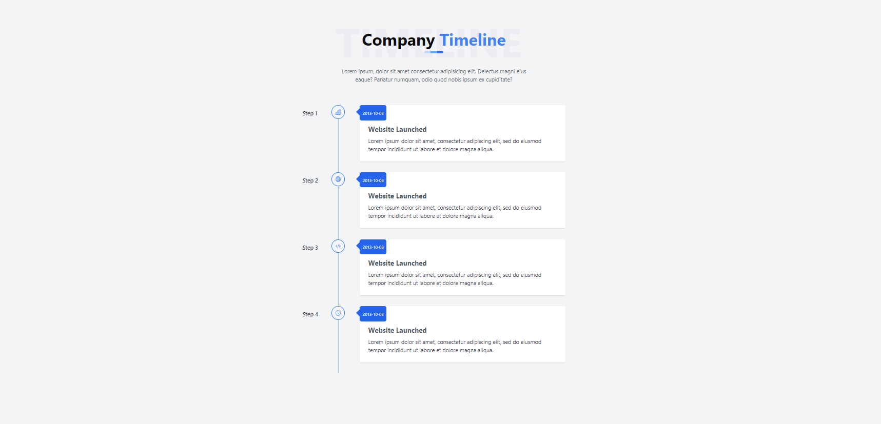 Tailwind css Timeline by Yujesh K C on Dribbble