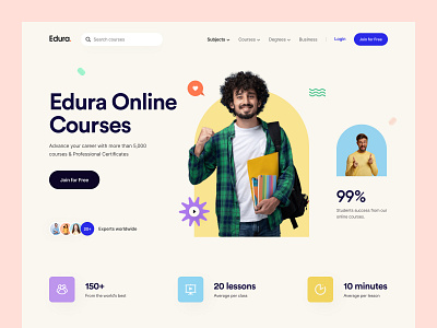 Edura E-learning Website by Sayem🌟 for Piqo Studio on Dribbble