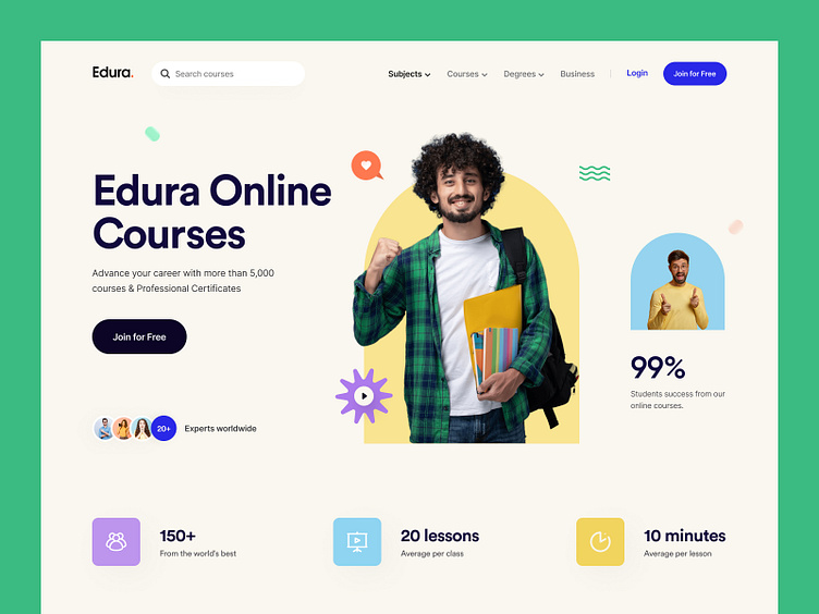 Edura E-learning Website by Sayem🌟 for Piqo Studio on Dribbble