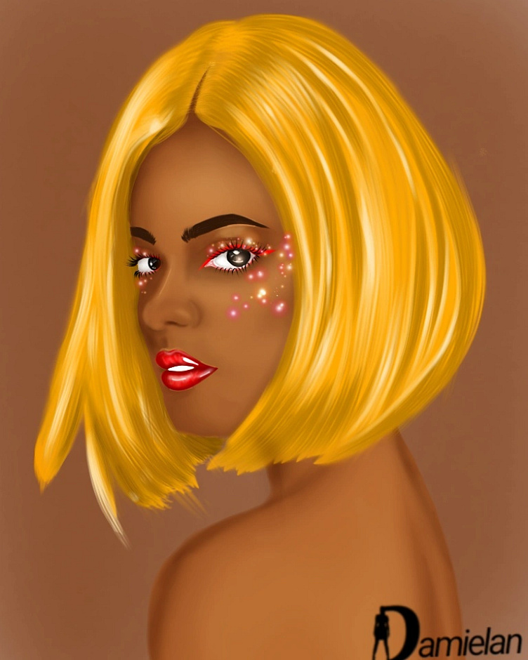 Gold haired girl by Damielan on Dribbble
