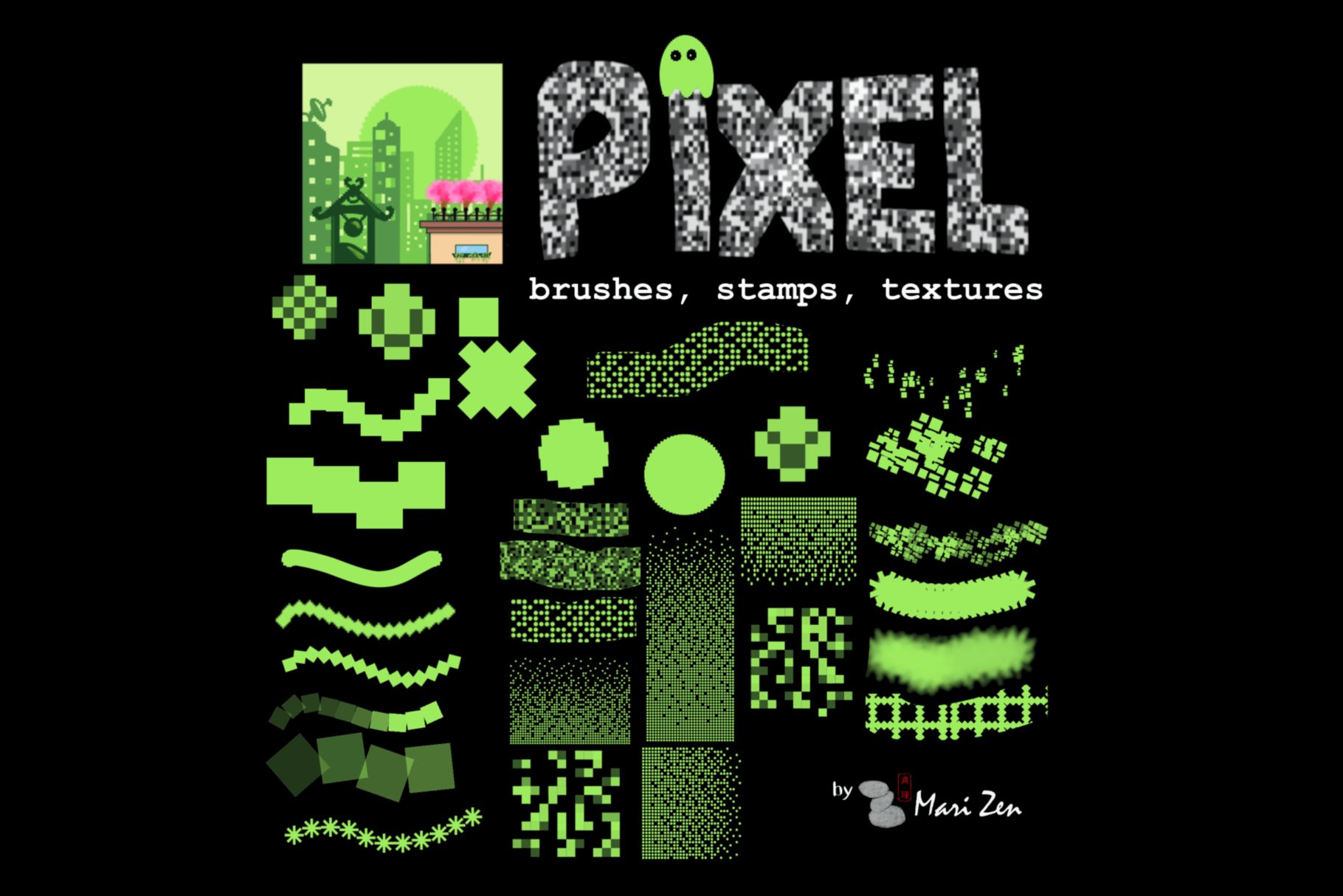 Pixel Procreate Brushes 40 Pixel Art By Marisabel On Dribbble