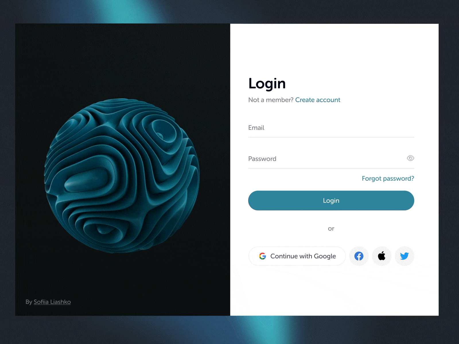 Login Page for Stock Marketplace by Sofi on Dribbble