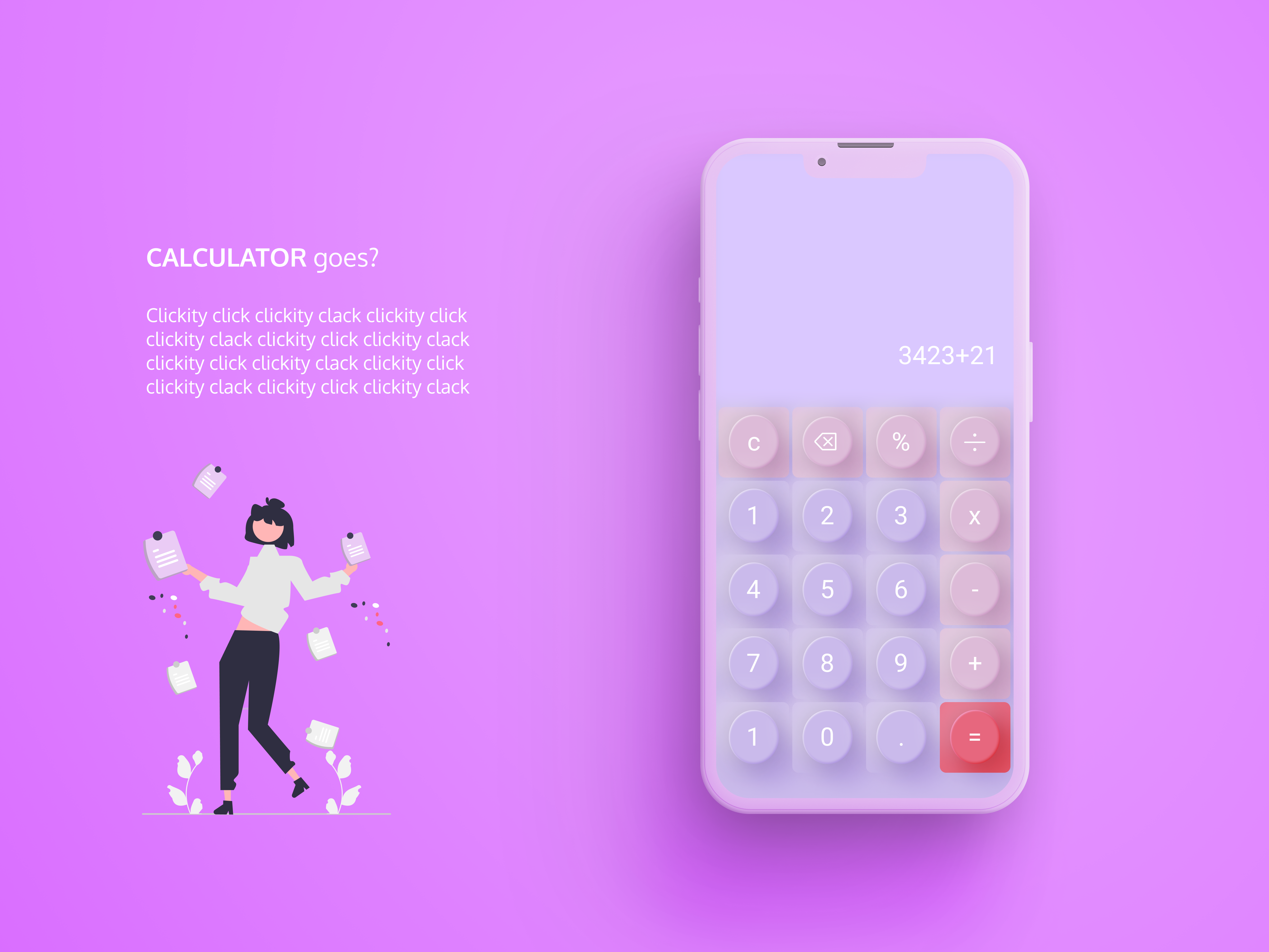 Calculator app by Daryna Rajkumari on Dribbble