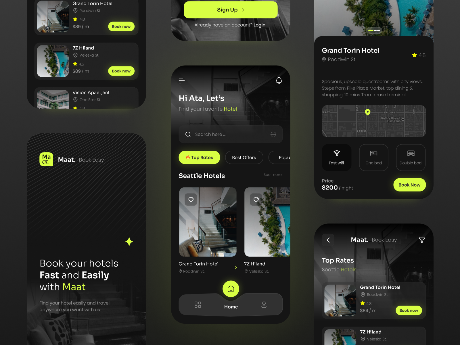 Hotel Booking Application UI, Maat by Masoumeh Masoumi on Dribbble