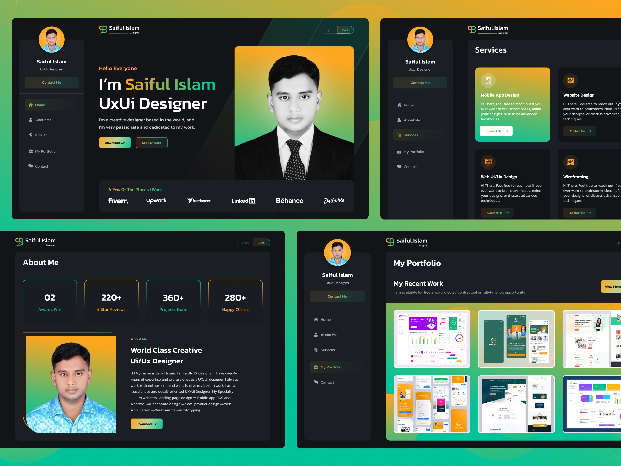Personal Portfolio Website by Saiful Islam on Dribbble