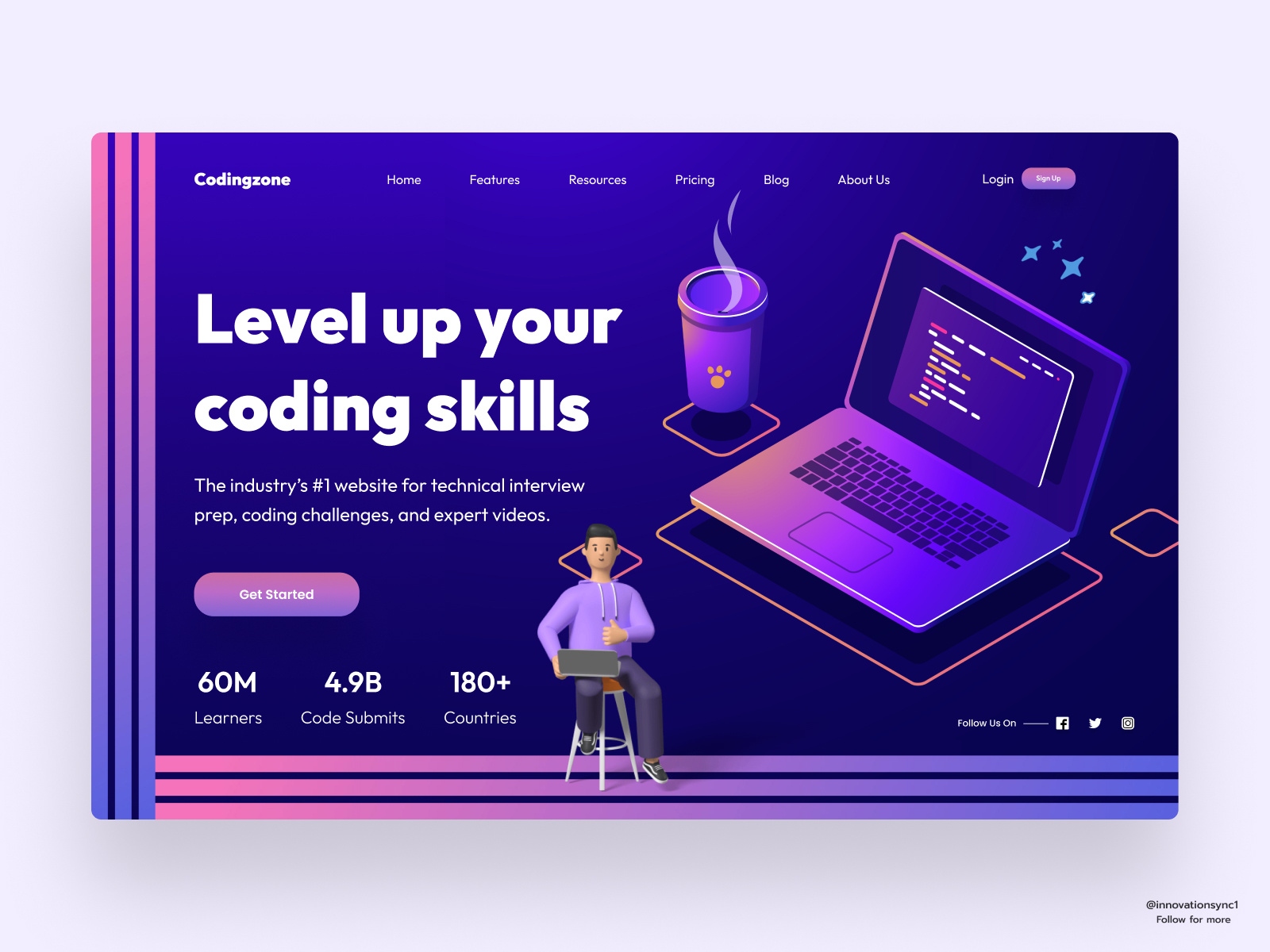 Coding Learning Website by InnovationSync on Dribbble