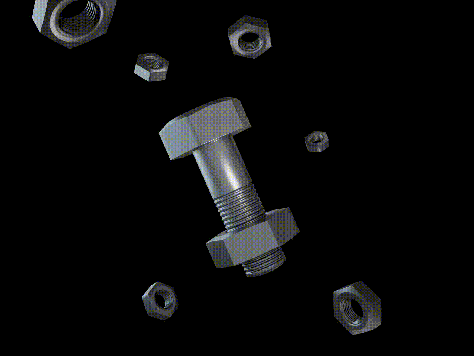 3D Animated Composition with Bolt and Nuts - Blender by Ana Malkova on ...