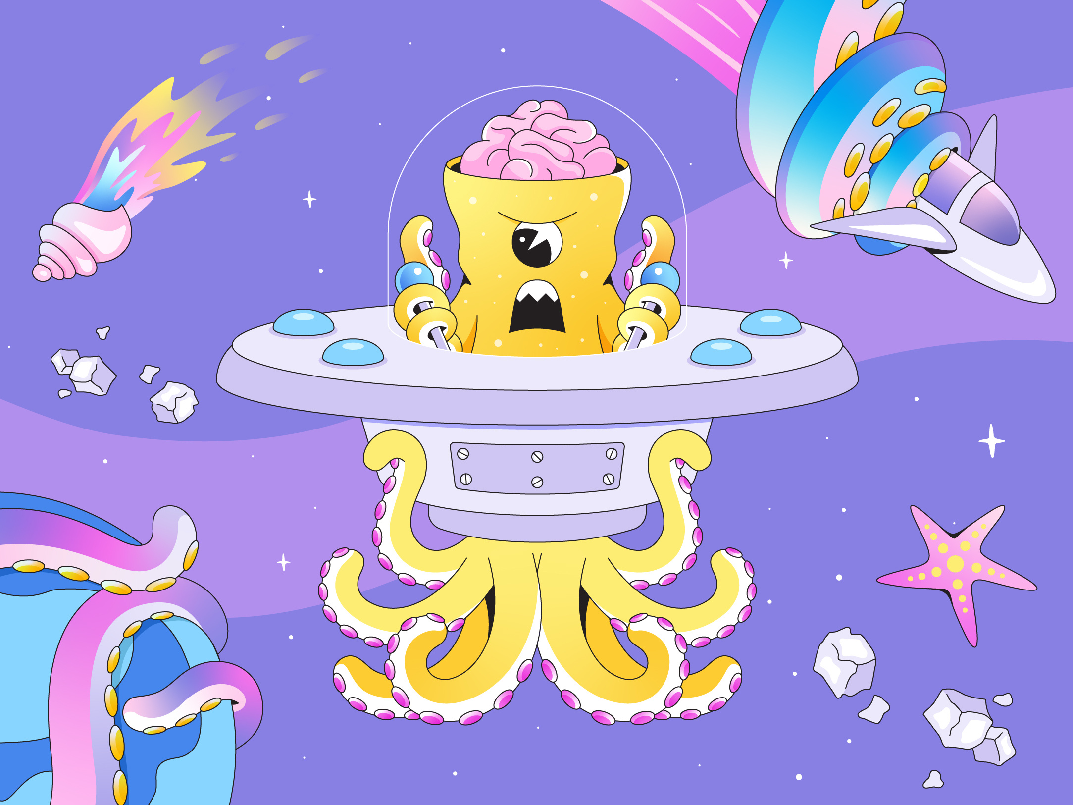 Space Squid by Nick Jacoy on Dribbble