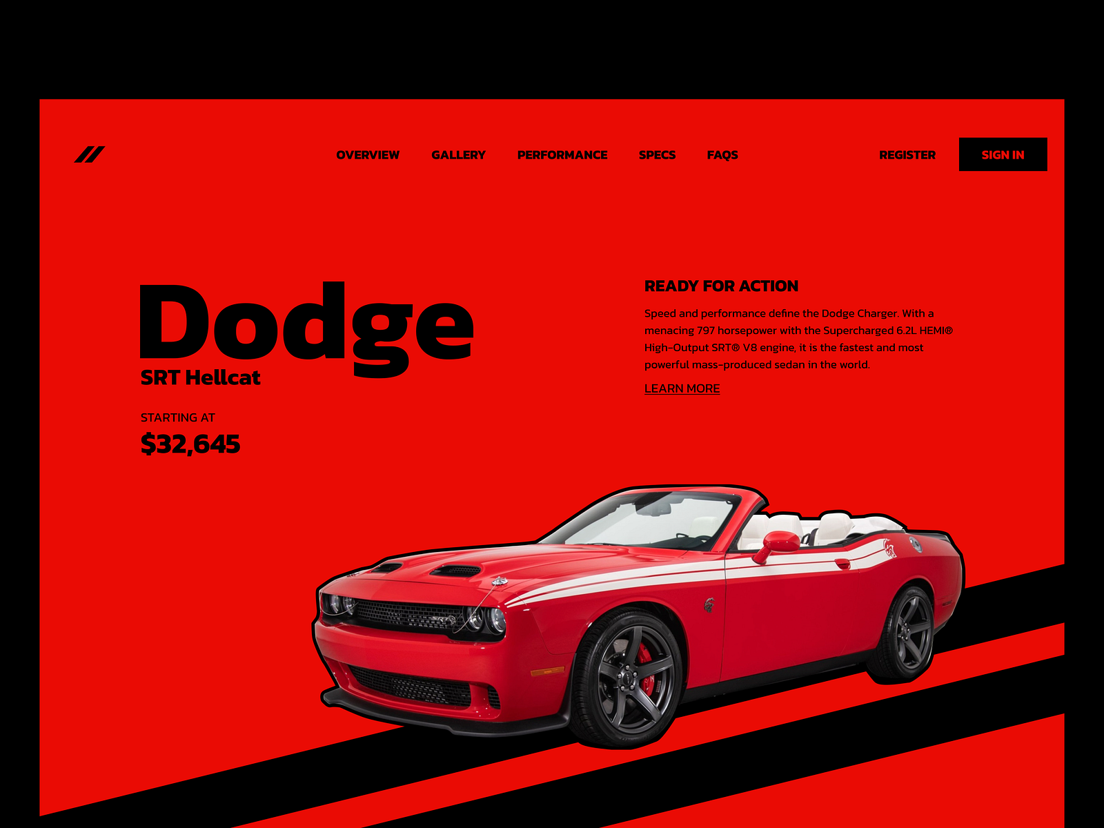 SRT Hellcat 🐈 | Car Landing Page by Mohammad Ali on Dribbble