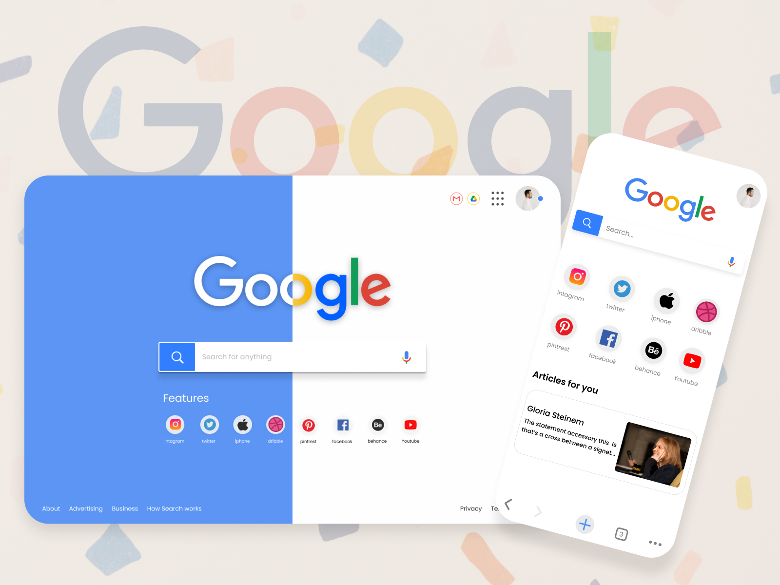 Google Redesign Challenge by Attiqa Naz™ on Dribbble