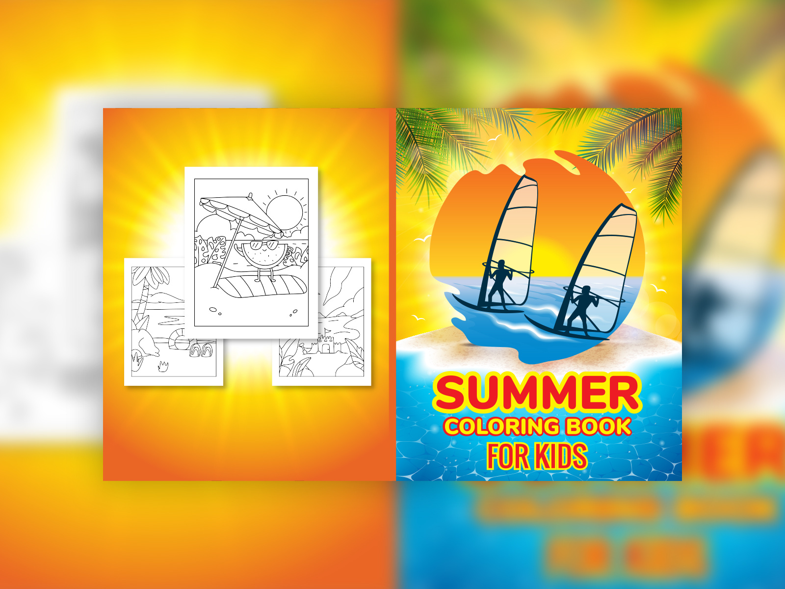 Summer Amazon KDP Coloring Book Cover Design by DesignNox on Dribbble