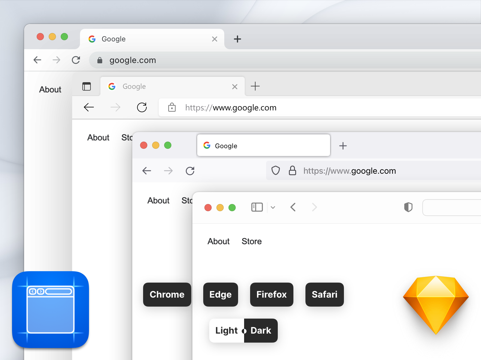 Browsers UI Libraries for Sketch by Keir Ansell on Dribbble
