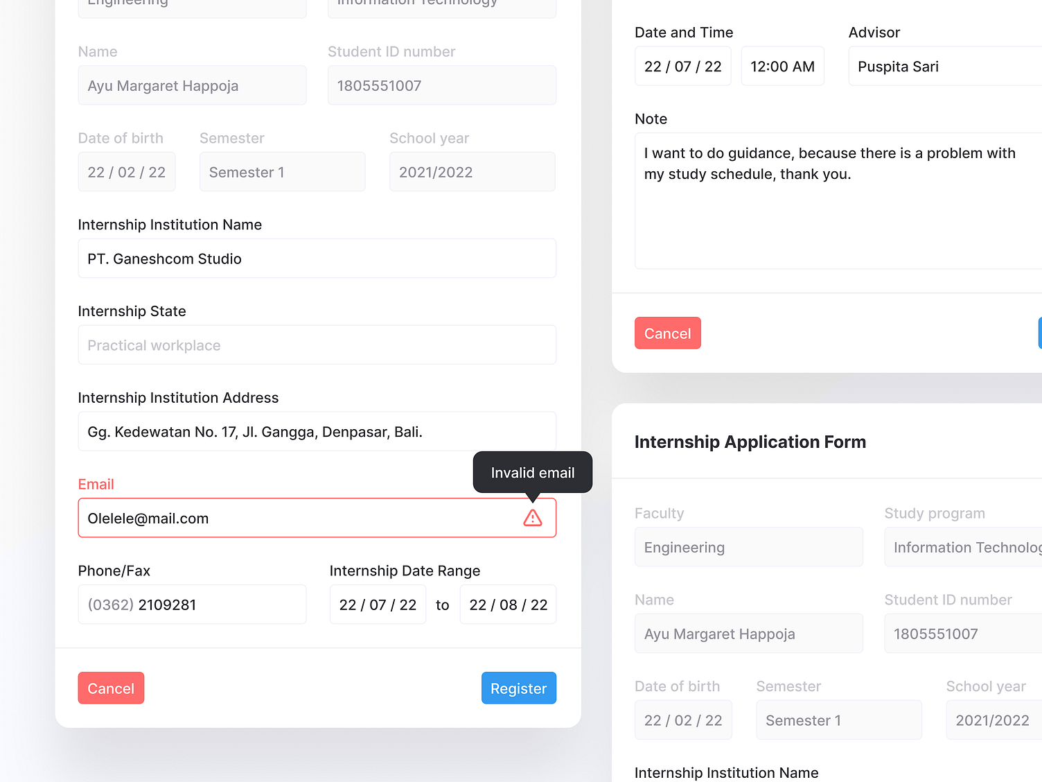Basic form with disabled input by Arya P. on Dribbble