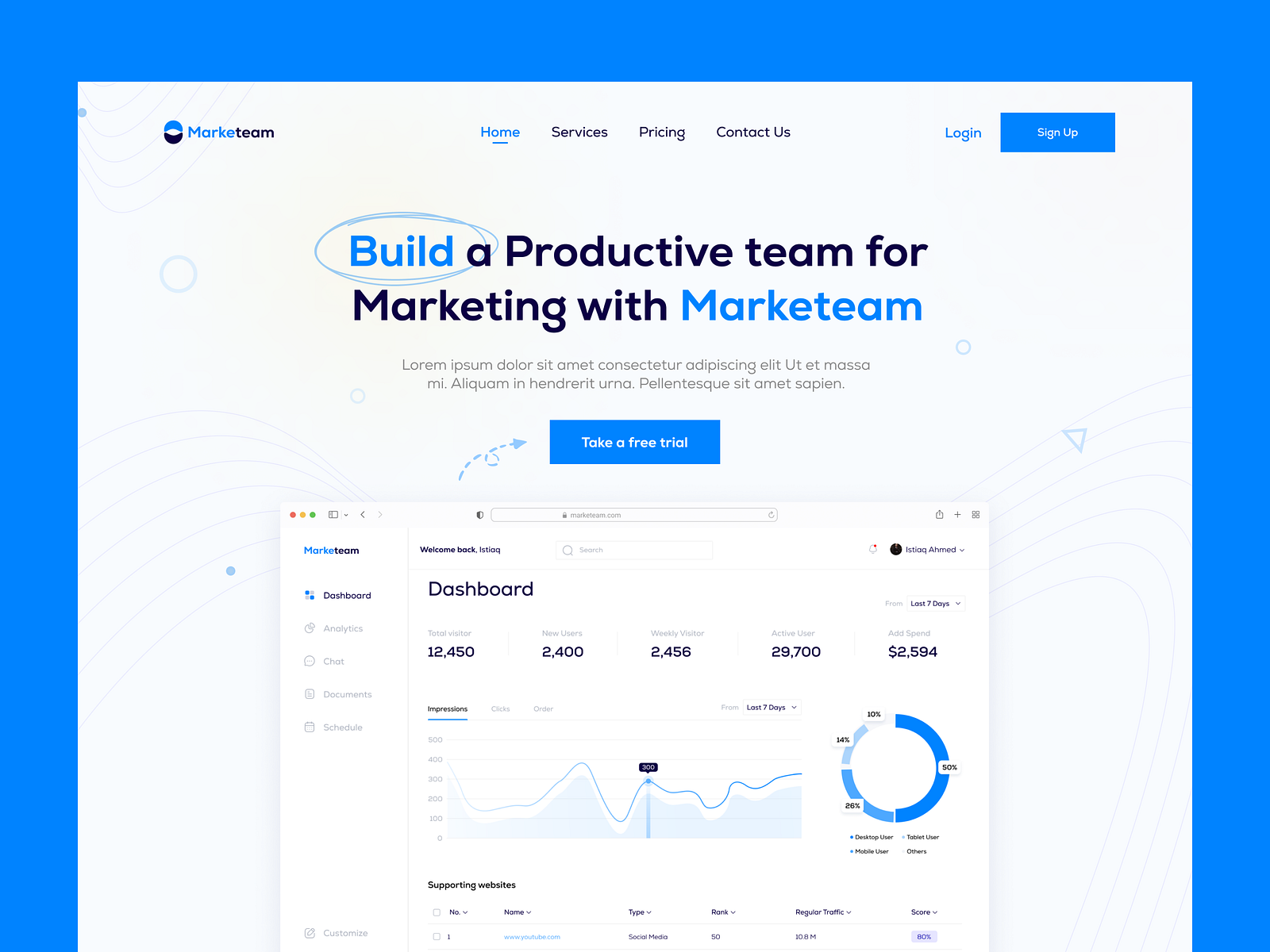 Marketing Agency Website Header UI by Istiaq Ahmed on Dribbble