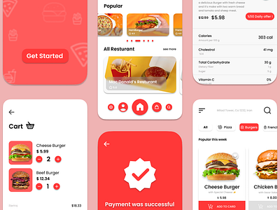 Fast food ordering application UI & UX by Abolfazl on Dribbble