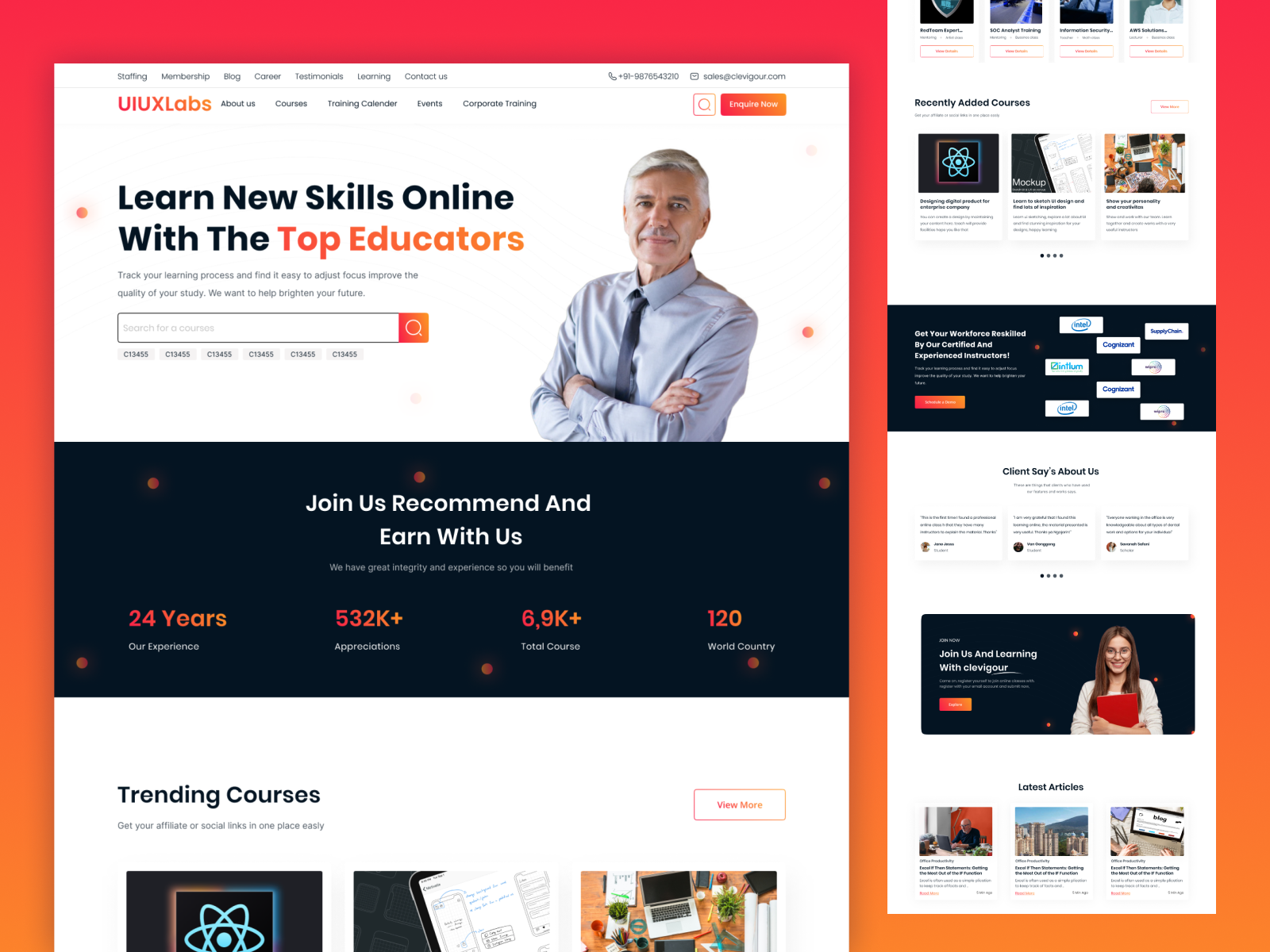 Corporate e-learning homepage website design by The Creative Angle on ...