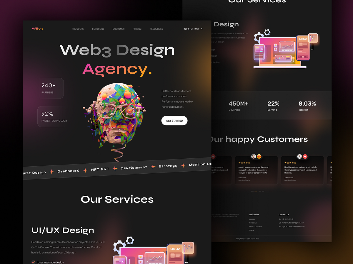 Web3 Design Agency Website Design by Nishar Multani UX/UI Design on ...