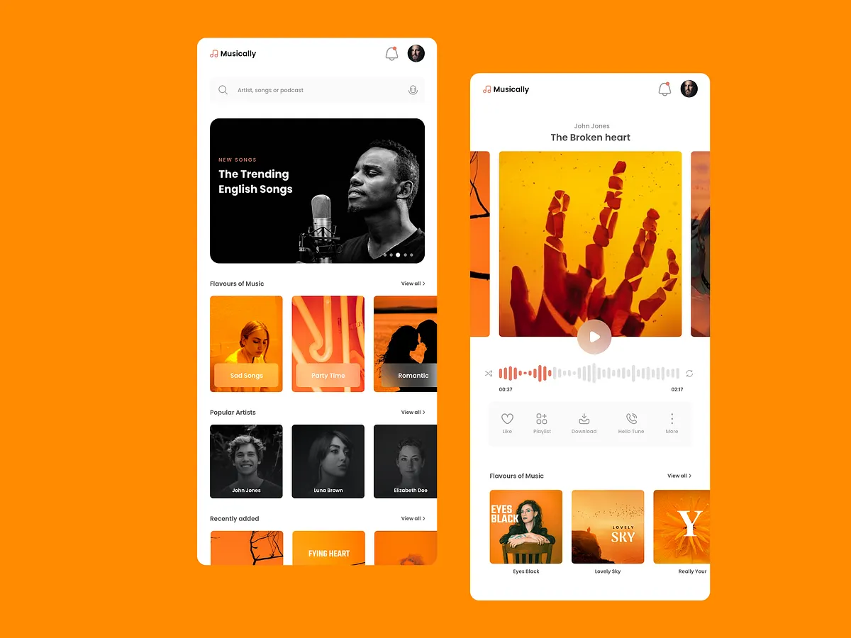 Orange App UI designs, themes, templates and downloadable graphic ...