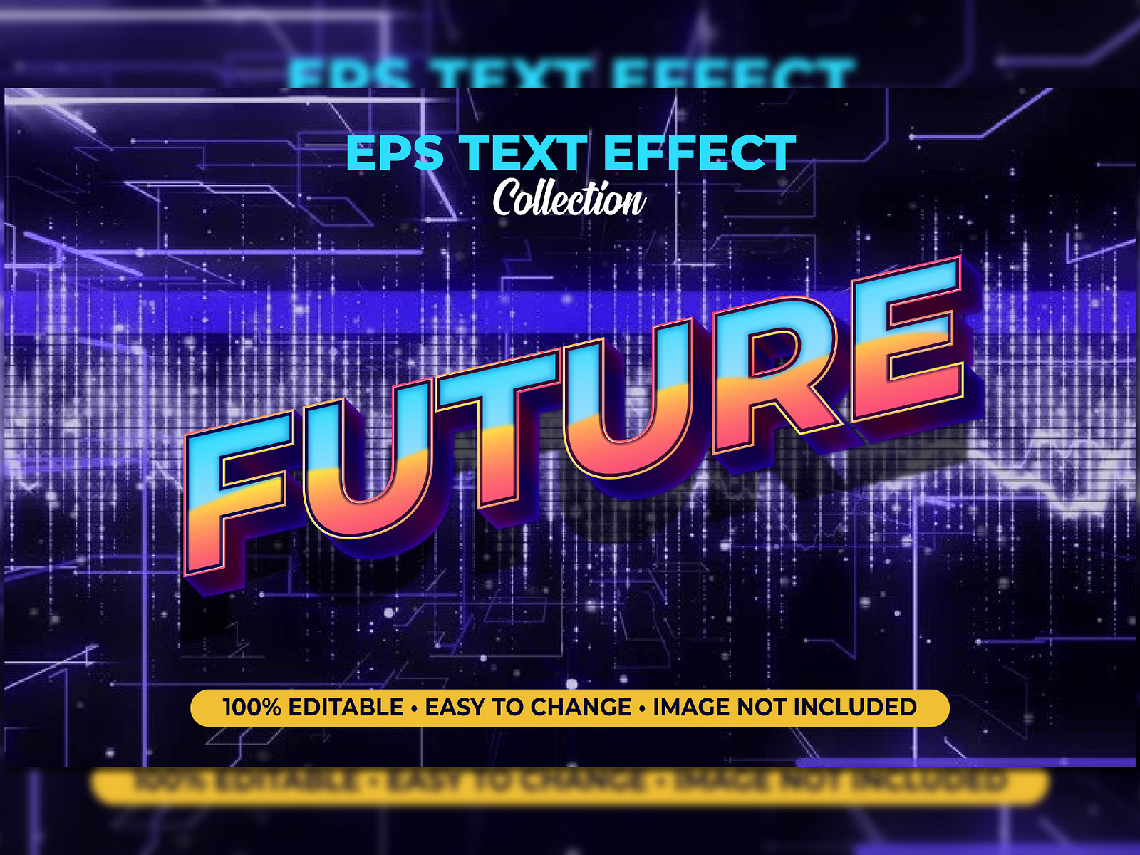 future retro neon eps text effect by Hitam Manis Project on Dribbble