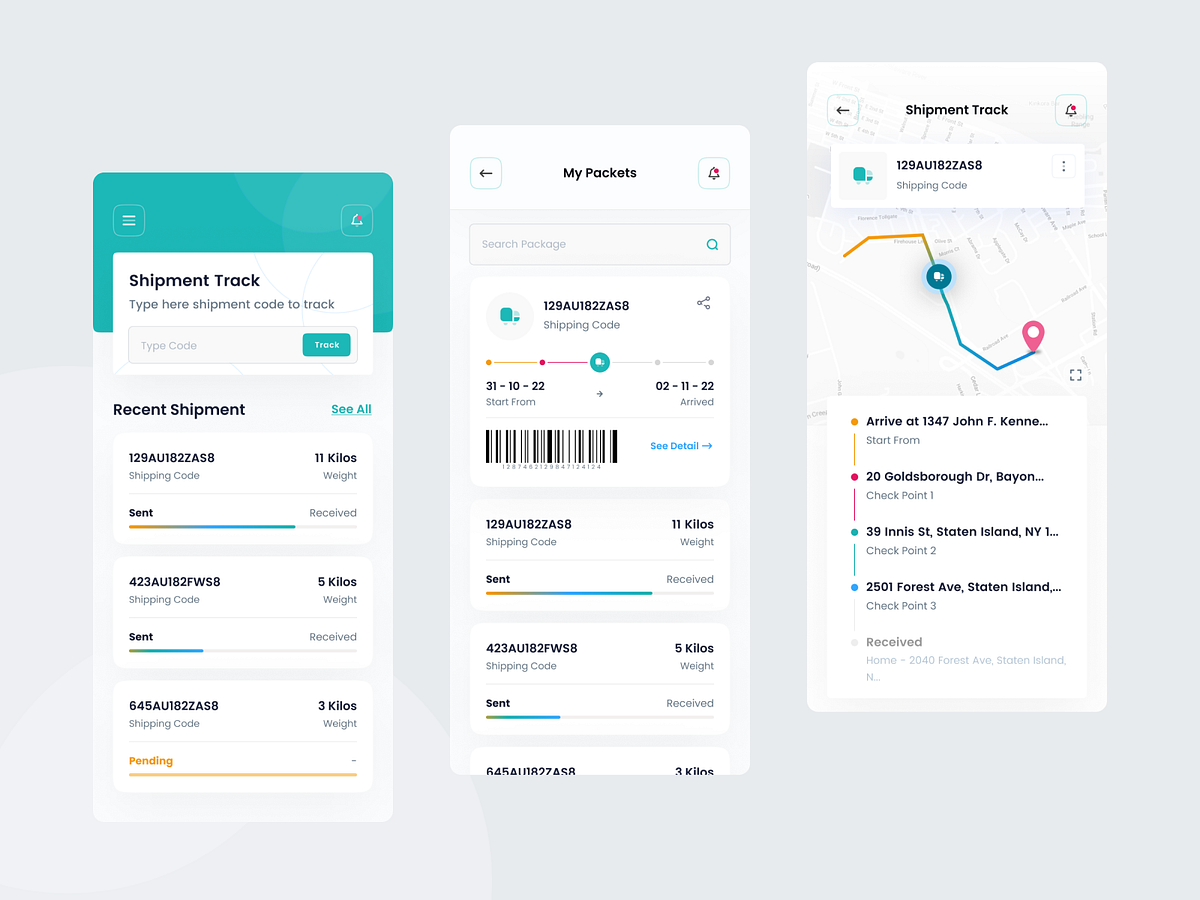 QuTrack - Mobile app tracker for shipping app by Jajang Irawan on Dribbble