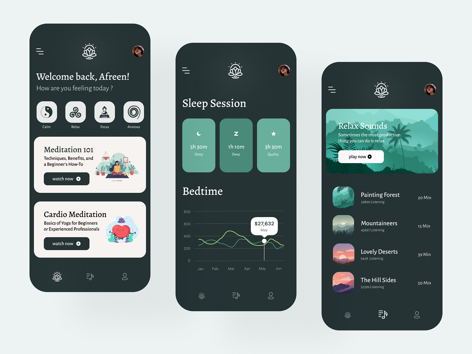 Medic – Meditation App Design by FigmaUI4Free on Dribbble
