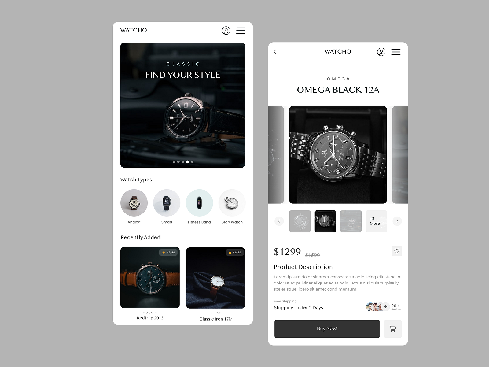 Watch Shop - App Design by Neltes on Dribbble