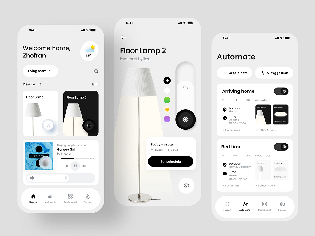 Smart Home Mobile App by Zhofran Ardyan for Hatypo Studio on Dribbble