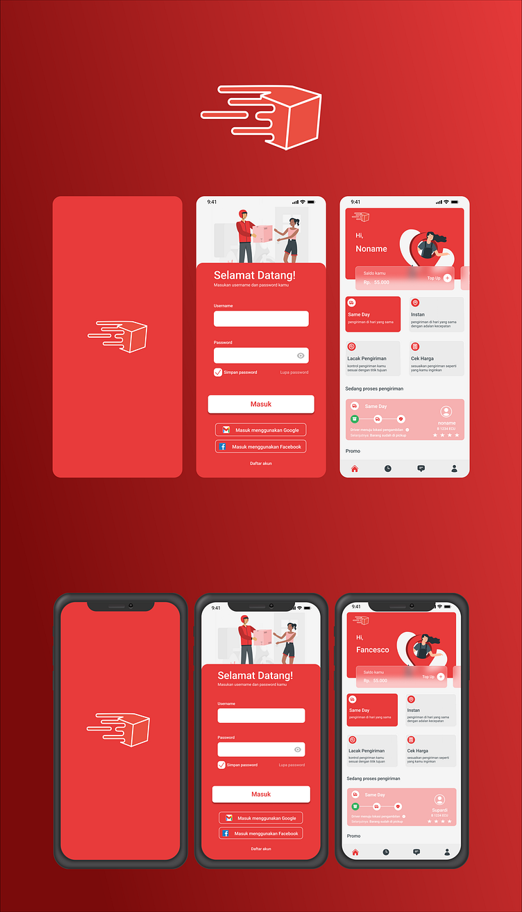 Delivery app by Yovi Prasetyo on Dribbble