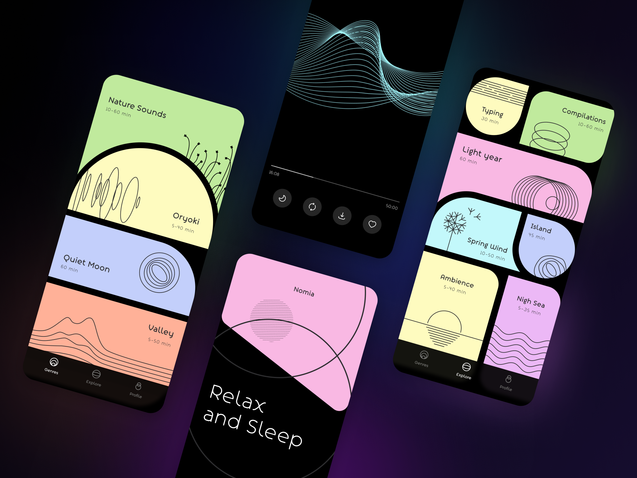 Asmr and sleep trigger App by Julia Petrenko for gdedesign on Dribbble
