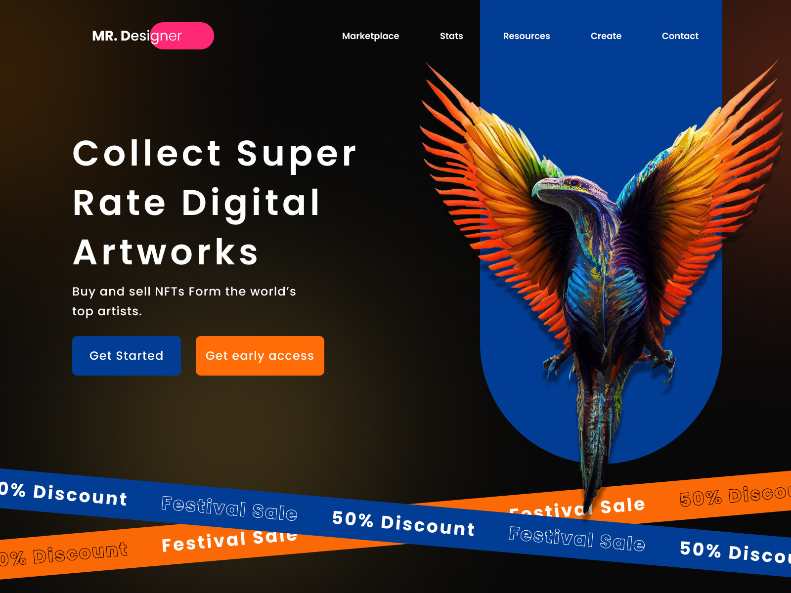 NFT Marketplace Landing Page by Codebrik Solutions LLP on Dribbble
