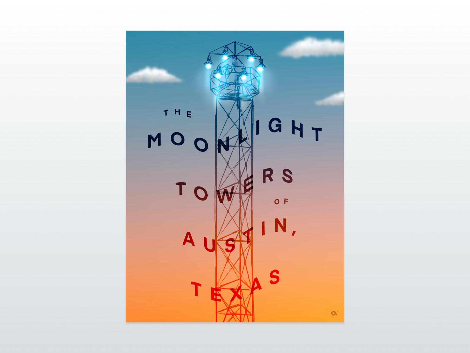 Moonlight Towers Poster by John Wickham on Dribbble