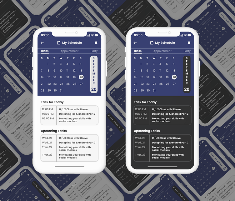 A calendar app to manage schedules. by Adebayo Taofeeq on Dribbble