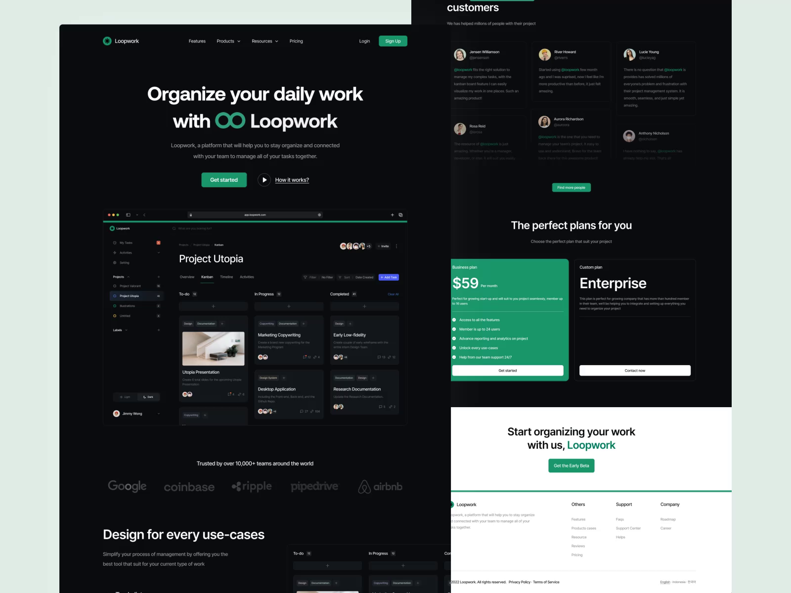 Loopwork — Project Management Landing Page Animation by Iqbal musa on ...